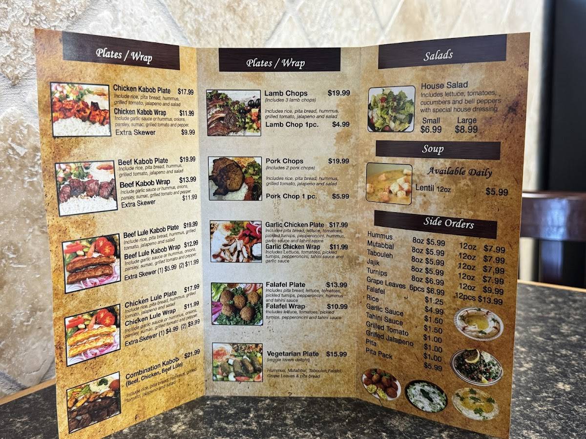 Menu at Armani's Mediterranean Cafe, Palmdale, 10th St W # 103