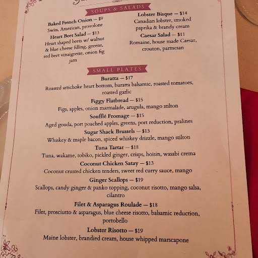 Menu at Ashley's Signature Restaurant, Easton