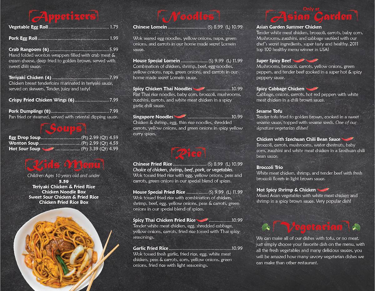 Menu at Asian Garden restaurant, Cramerton, 202 Market St B