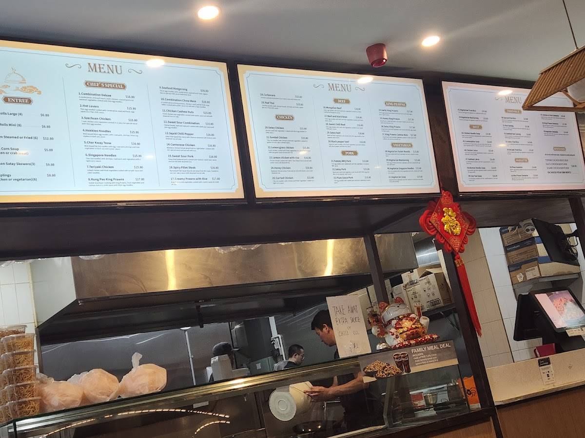 Menu at Asian Noodle House fast food, Alice Springs