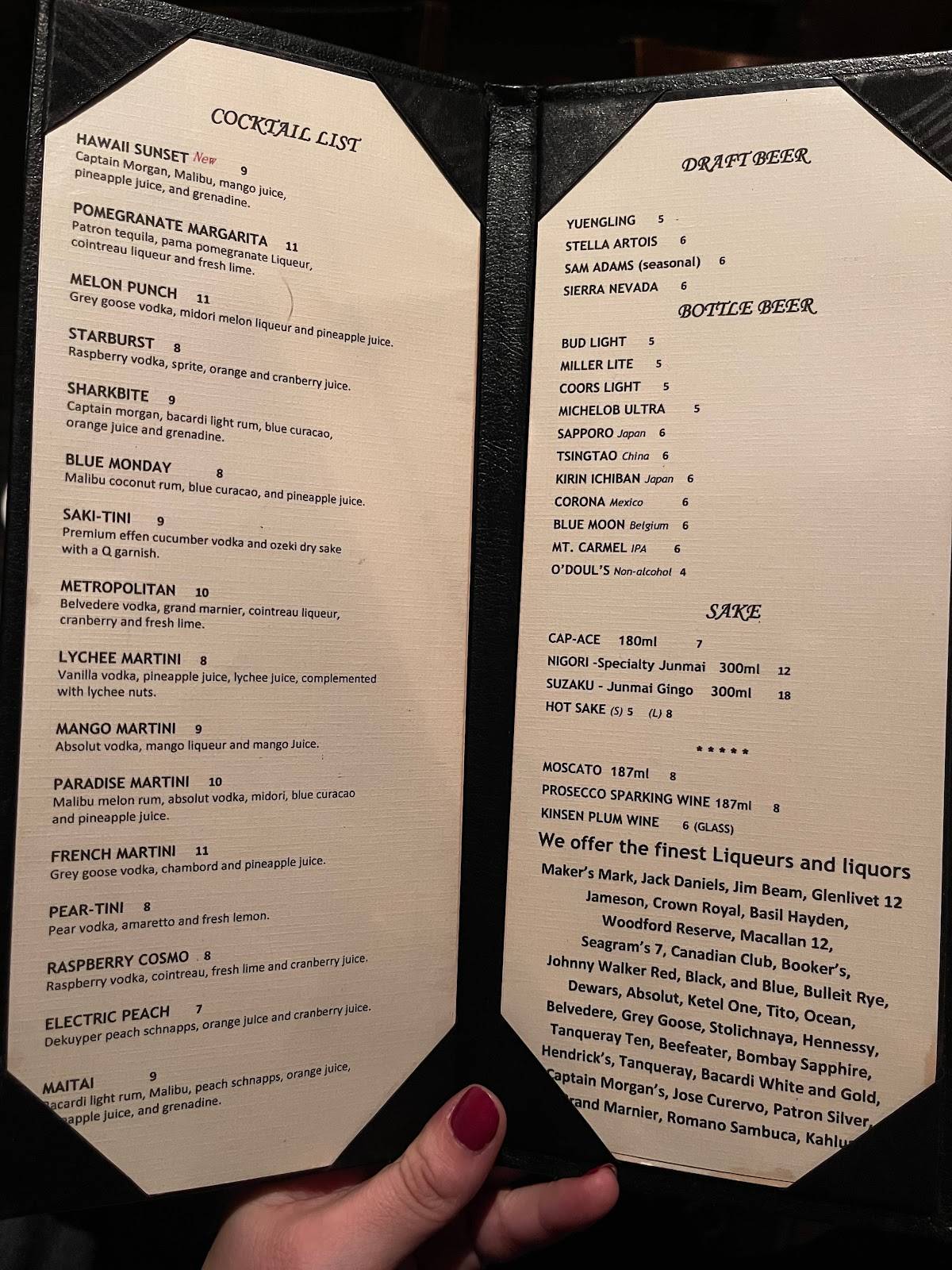 Menu at Asian Paradise restaurant, Loveland