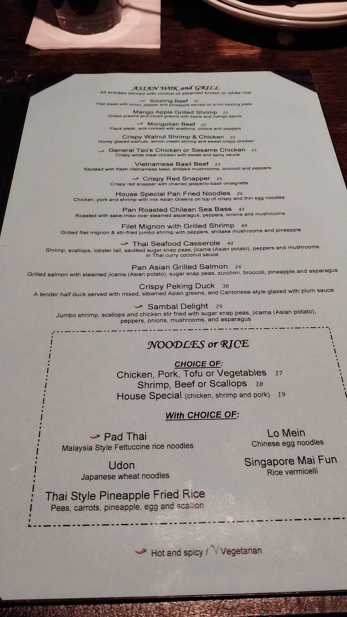 Menu at Asian Paradise restaurant, Loveland