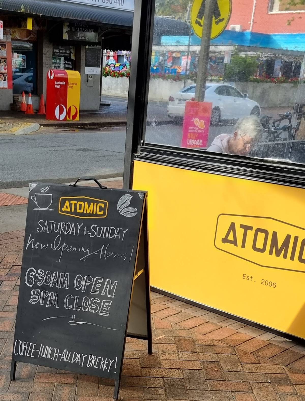 Menu at Atomic cafe, South Perth