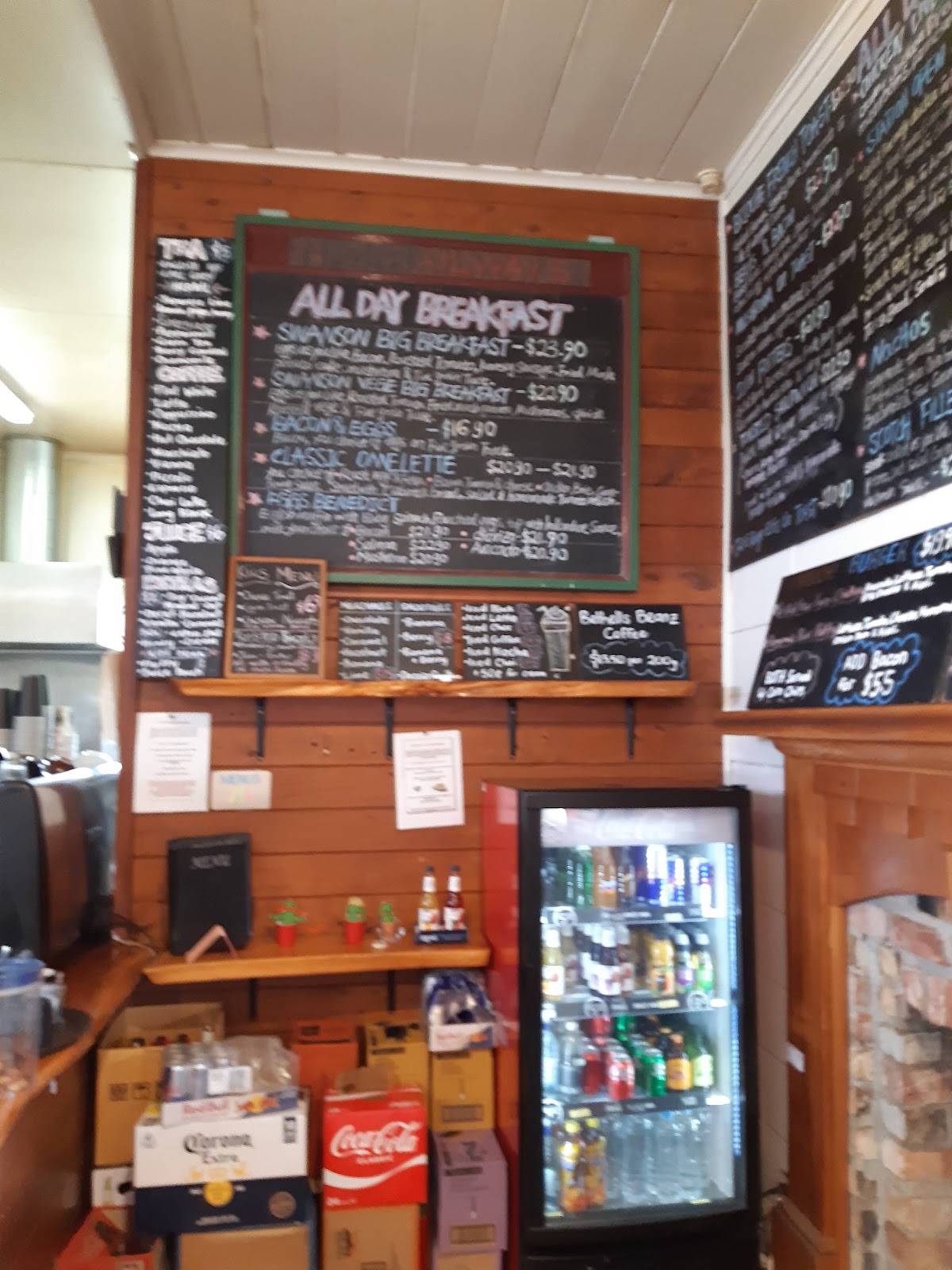 Menu at Swanson Station Cafe, New Zealand