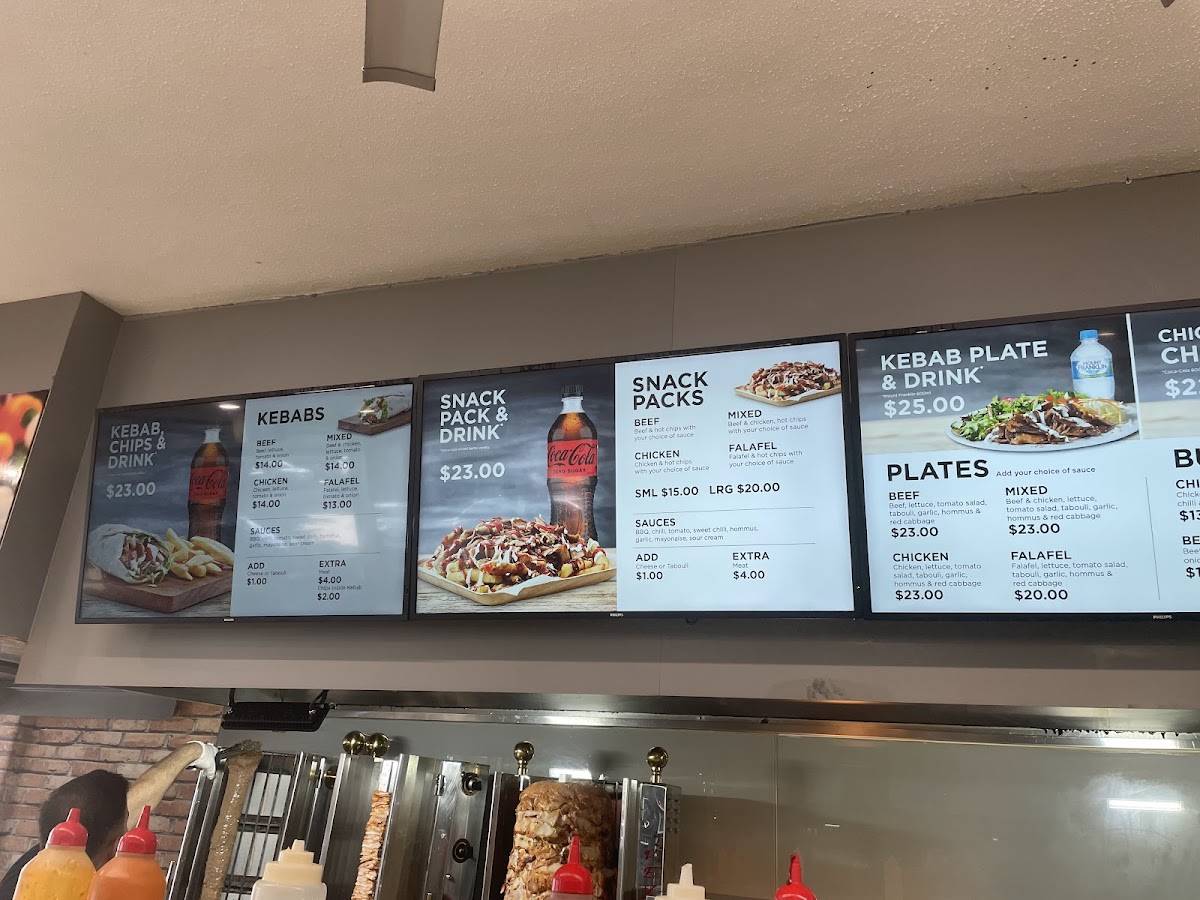 Menu at Aussie Kebab & Pide Mona Vale fast food, Mona Vale