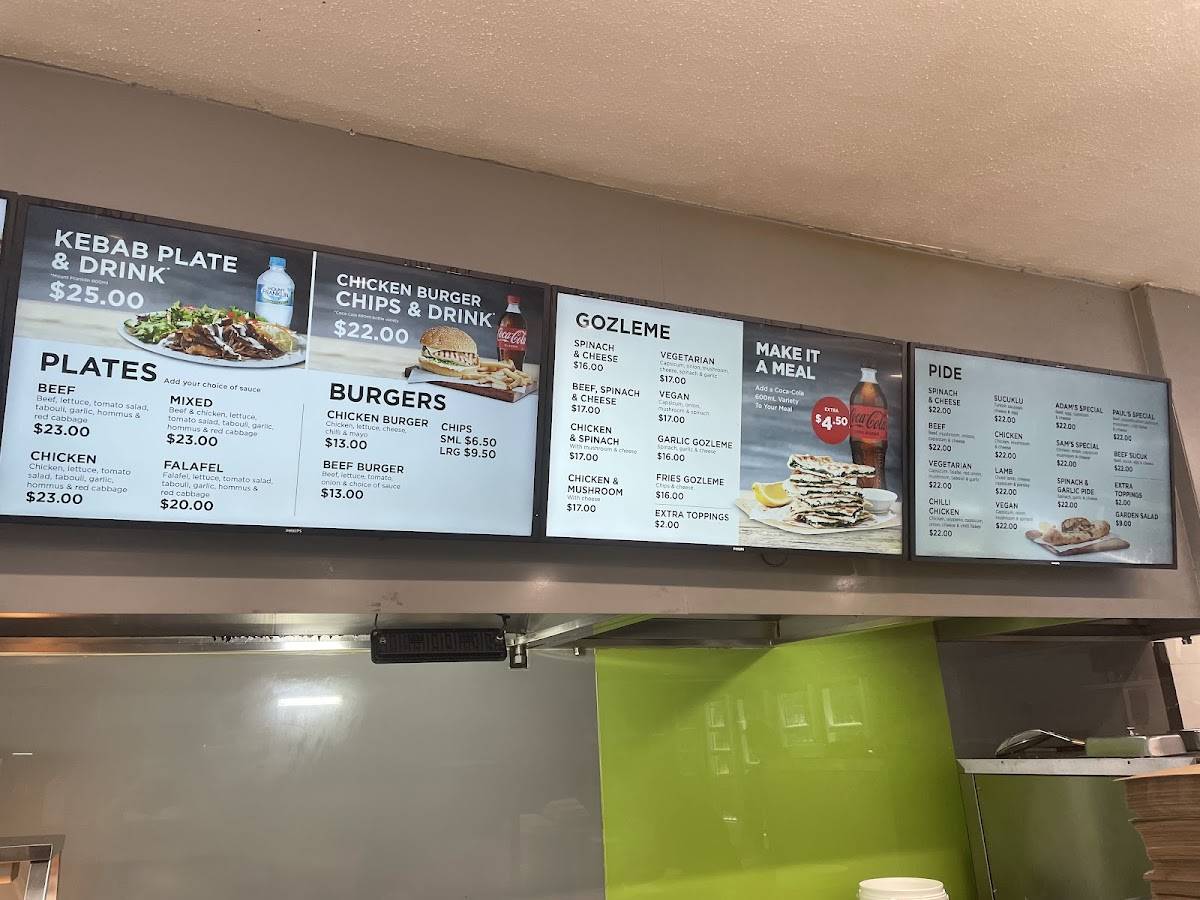 Menu at Aussie Kebab & Pide Mona Vale fast food, Mona Vale