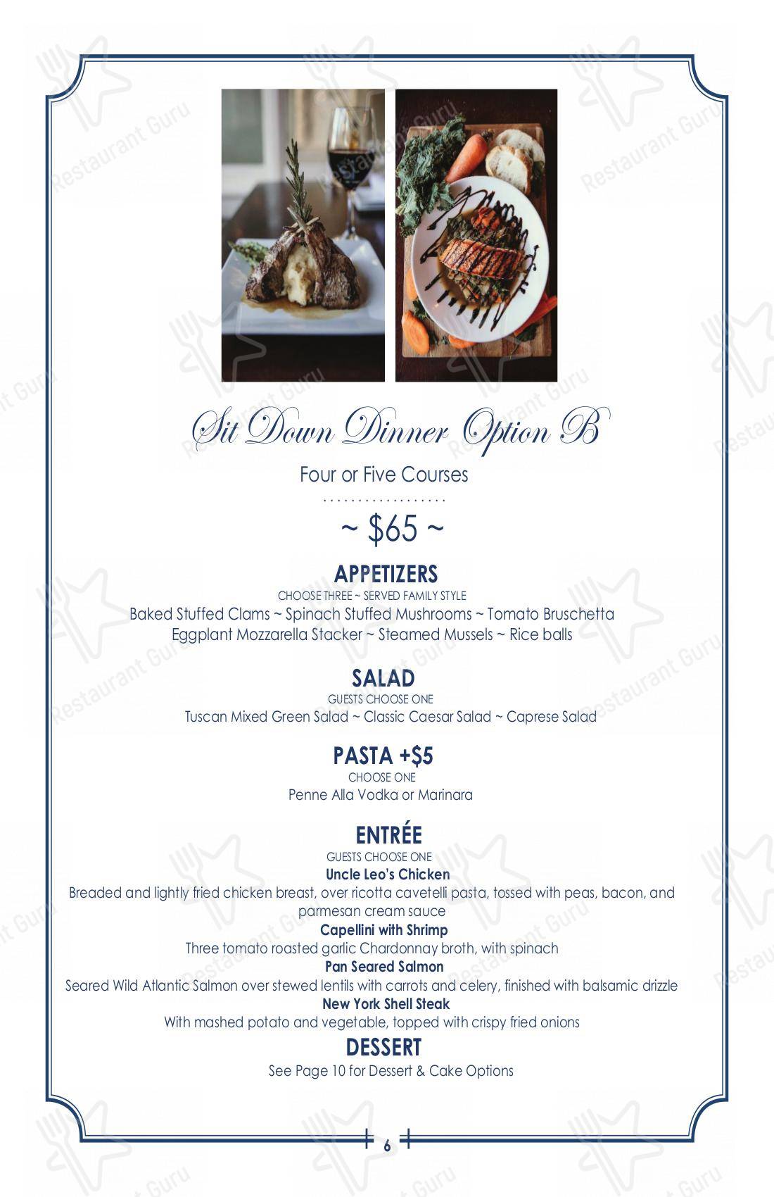 Menu at Avino's Italian Table restaurant, Bellport, 108 S Country Rd