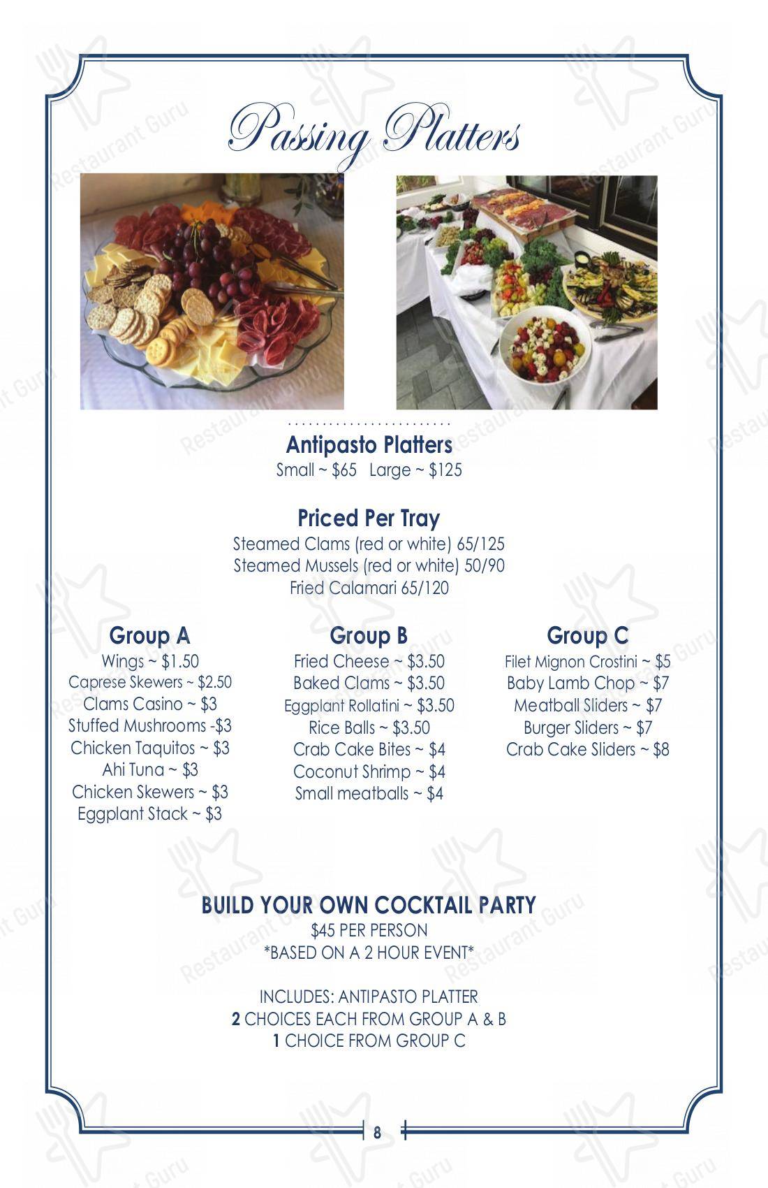 Menu at Avino's Italian Table restaurant, Bellport, 108 S Country Rd