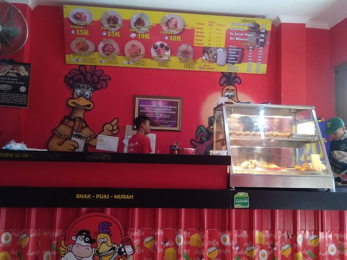 Menu at Ayam Geprek Mr Suprek Ubaya restaurant, Surabaya