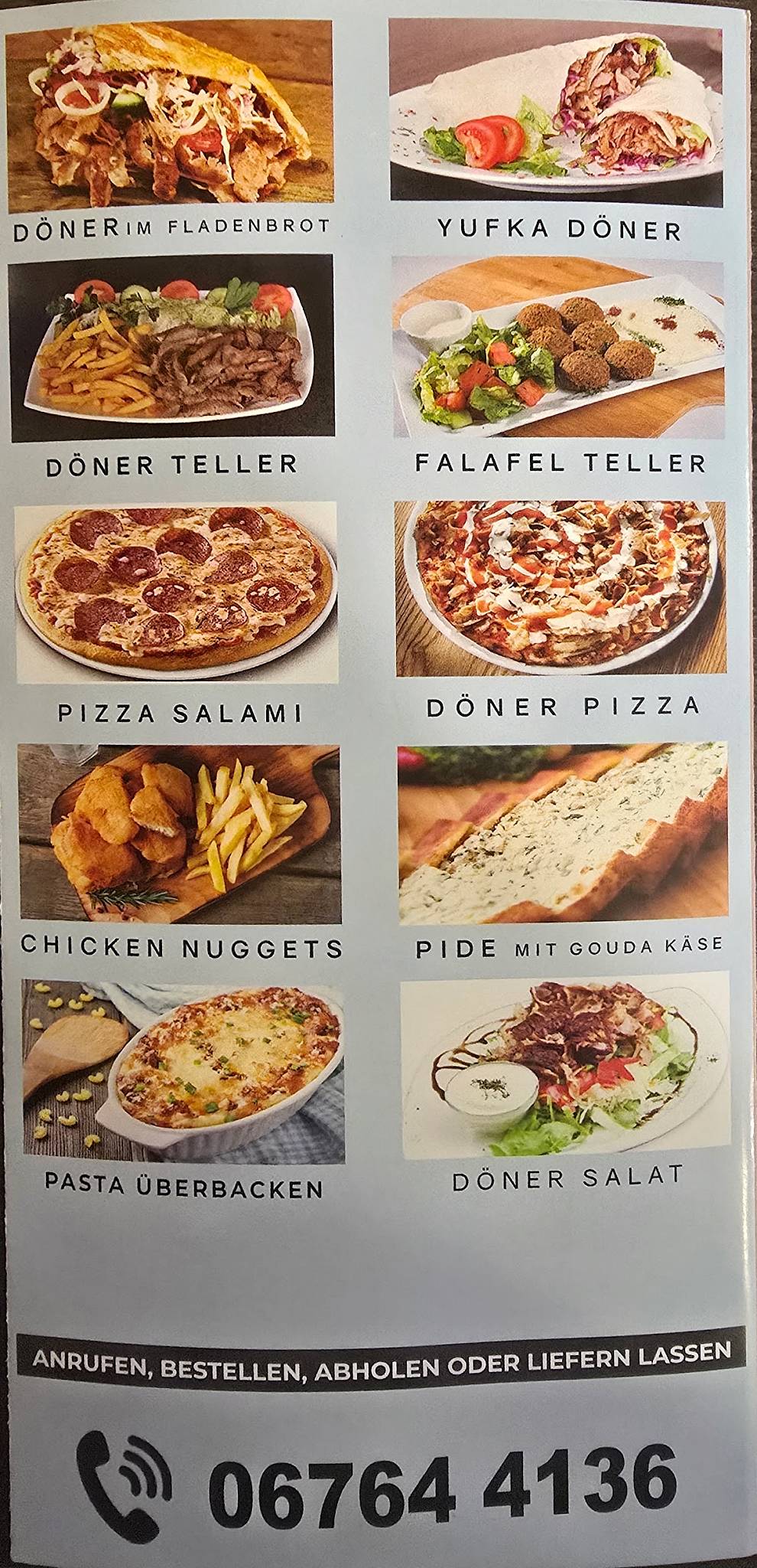 Menu at Azadi Pizzeria & Döner, Rheinböllen