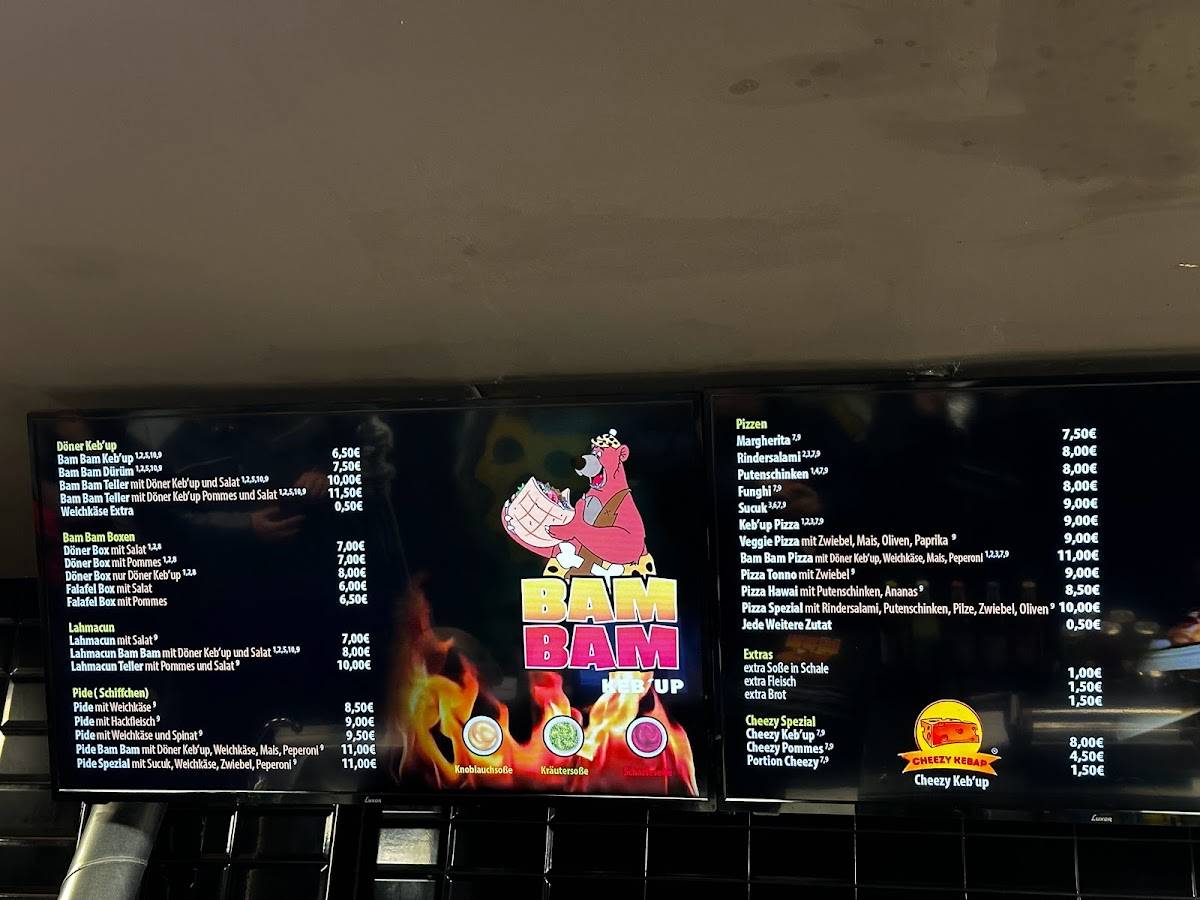 Speisekarte von BAM BAM keb‘Up Heilbronn - Döner Pizza Kebab Seele ...