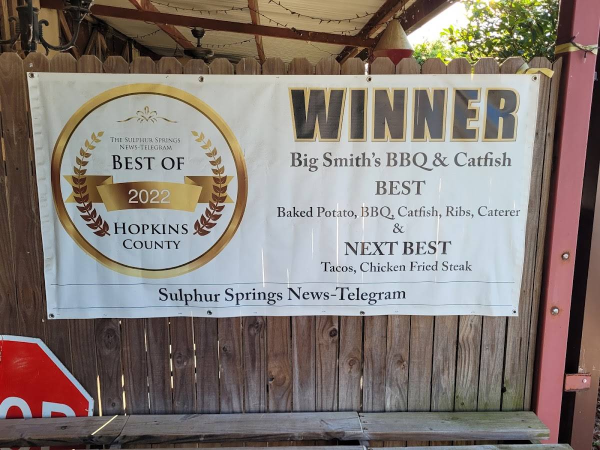 Menu at Big Smith's Bar-B-Q & Catfish, Sulphur Springs