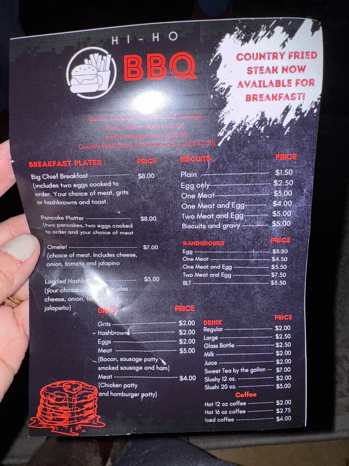 Menu at Hi Ho 5 BBQ, Livingston