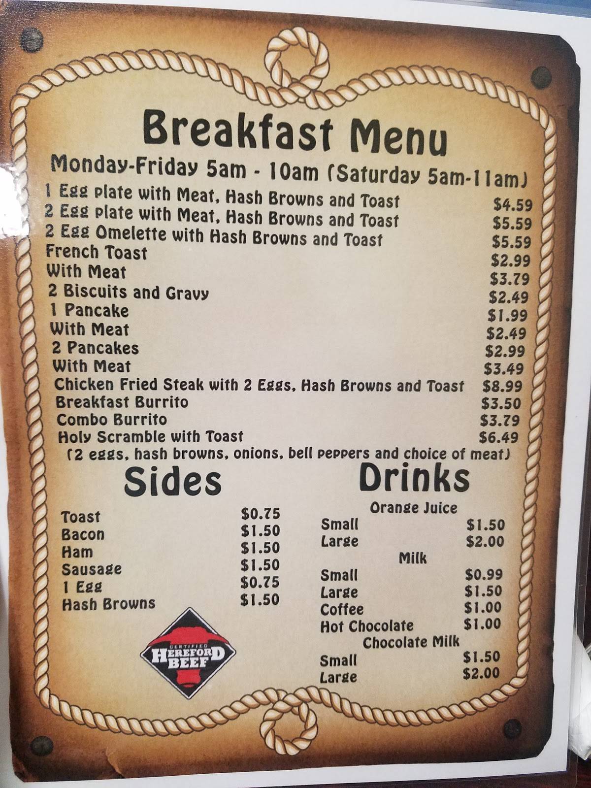 Menu at Holy Smoke BBQ, Deli n American Food, Borger