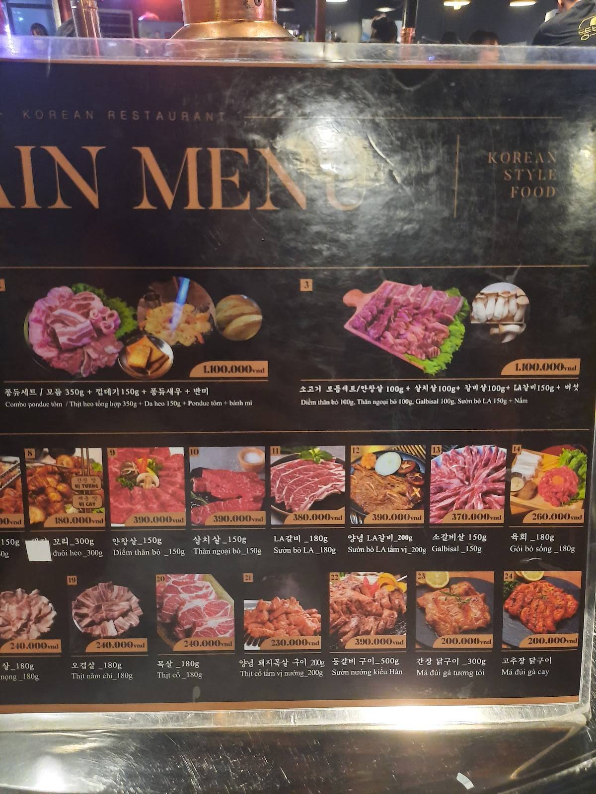 Menu at BBQ Ông Mập chi nhánh Quận 2 - 똥보집 2군 안푸, Ho Chi Minh City