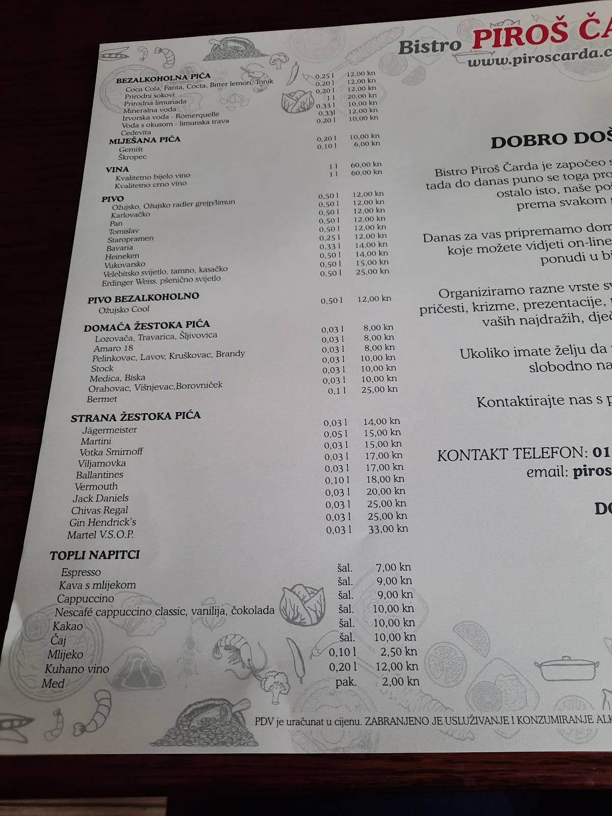 Menu at Piroš čarda BBQ, Sveta Nedelja, Dr.Franje Tuđmana 29,Novaki