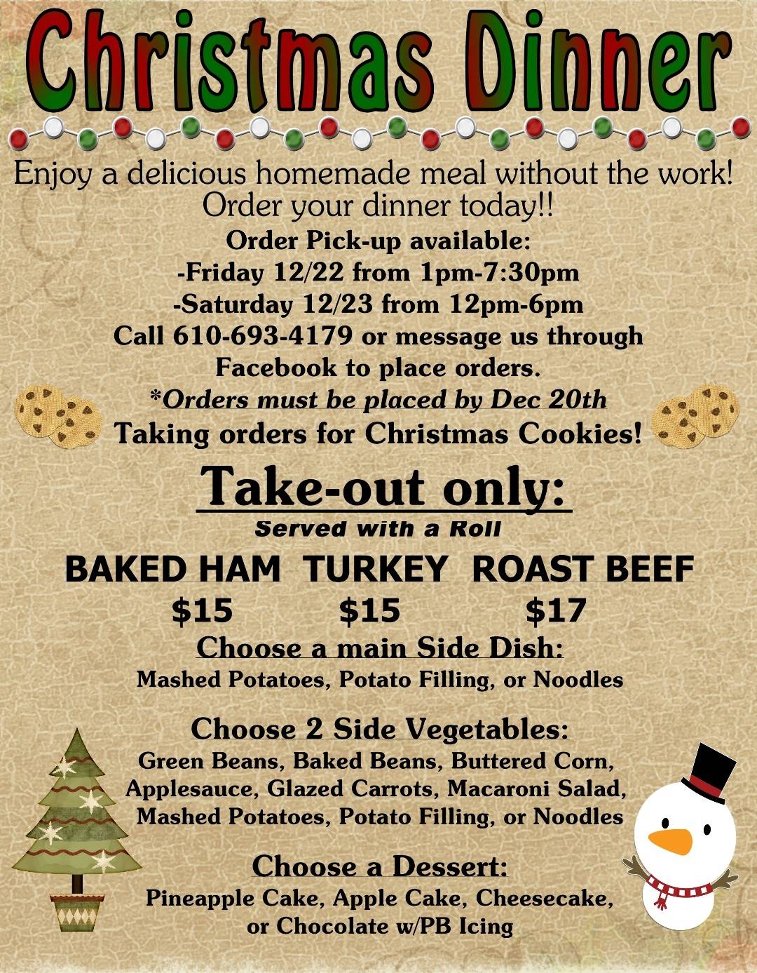 Menu at Whoo’s Cooking at the Boxcar Grill BBQ, Robesonia