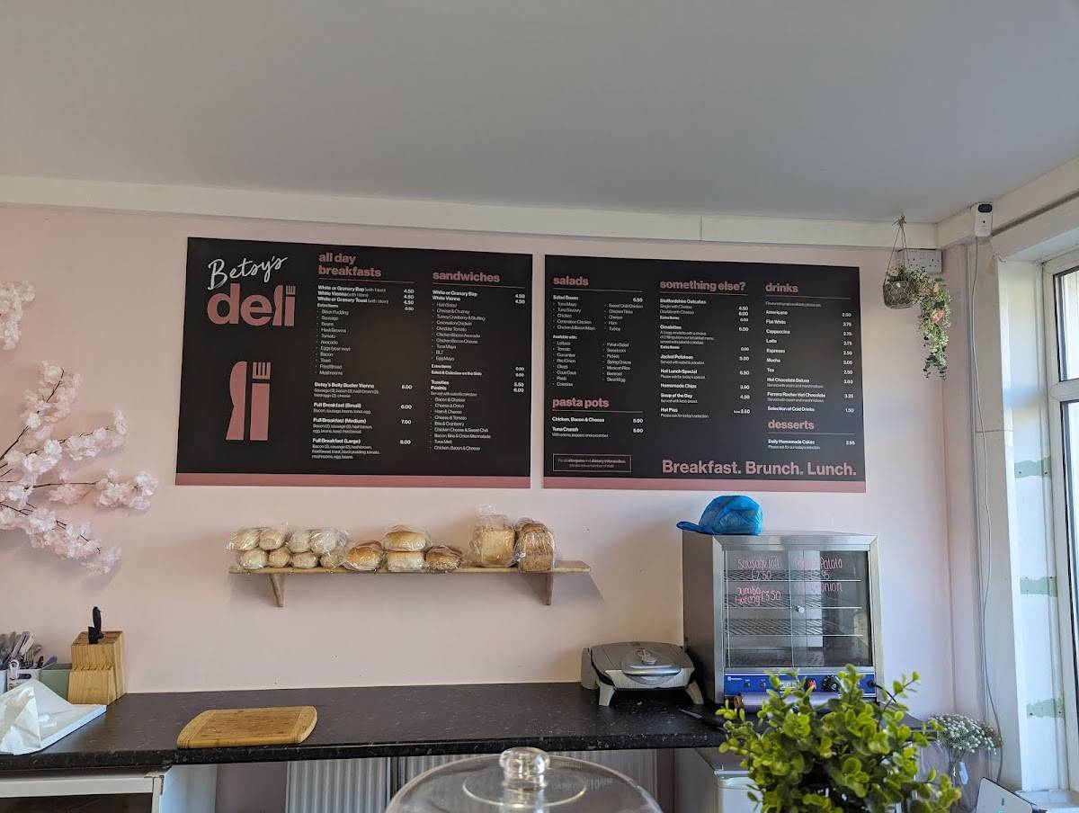 Menu at BETSY'S, Macclesfield