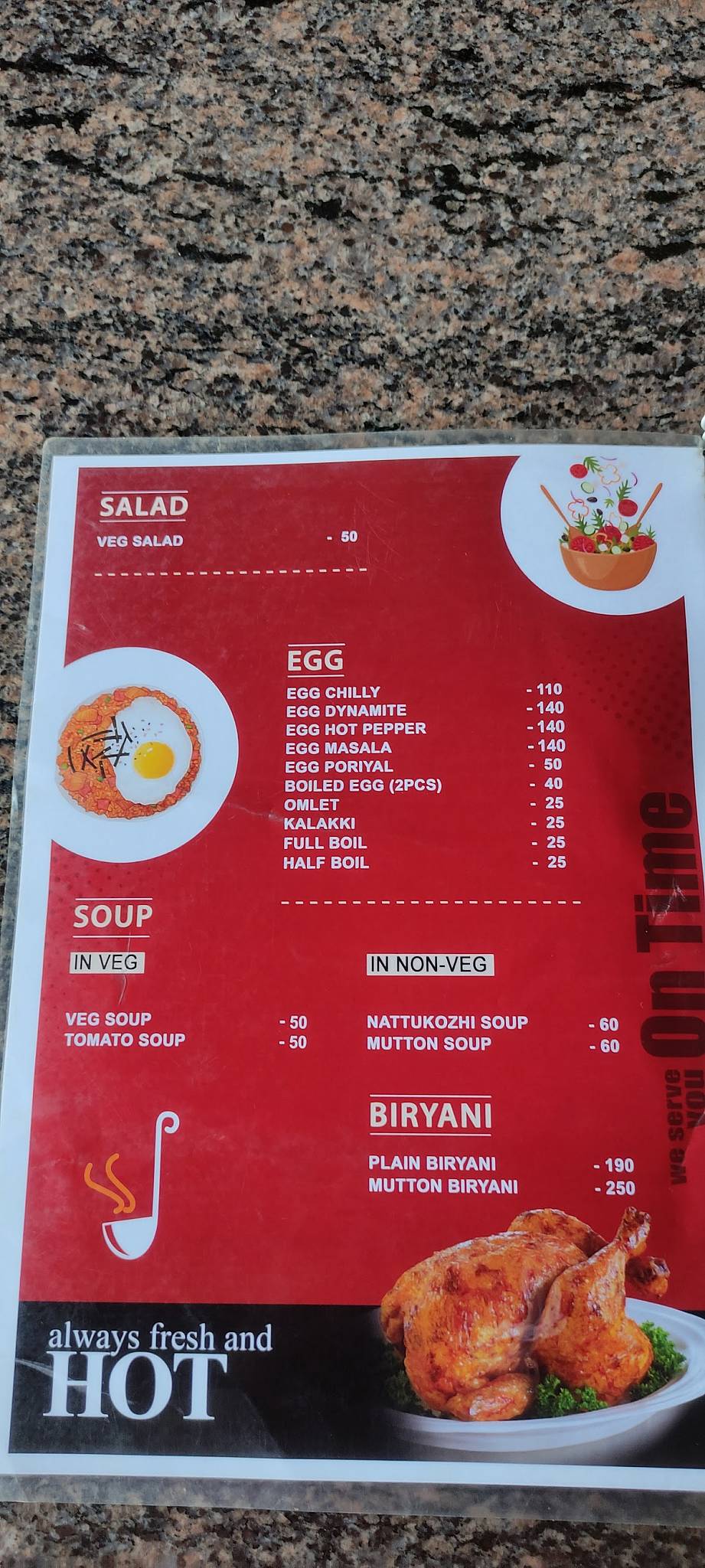 Menu at BIG BROTHER RESTAURANT, Avinashi