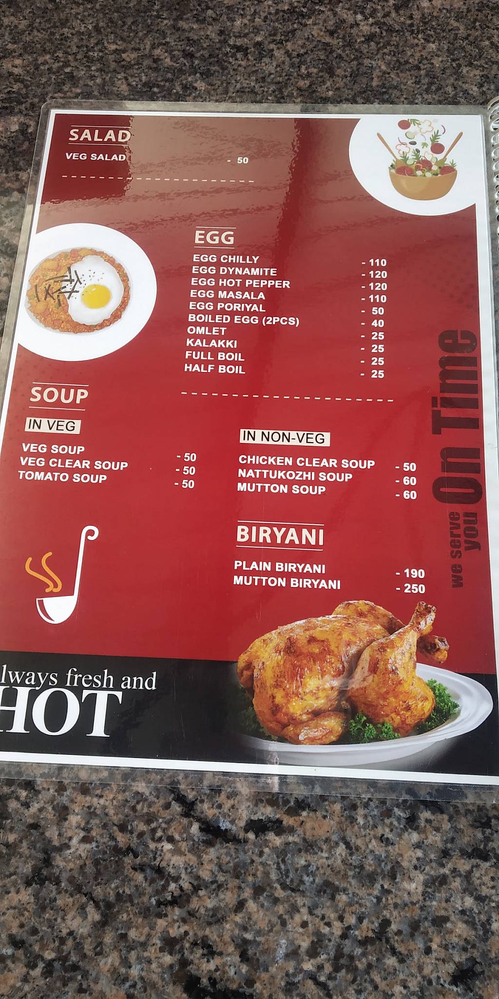 Menu at BIG BROTHER RESTAURANT, Avinashi