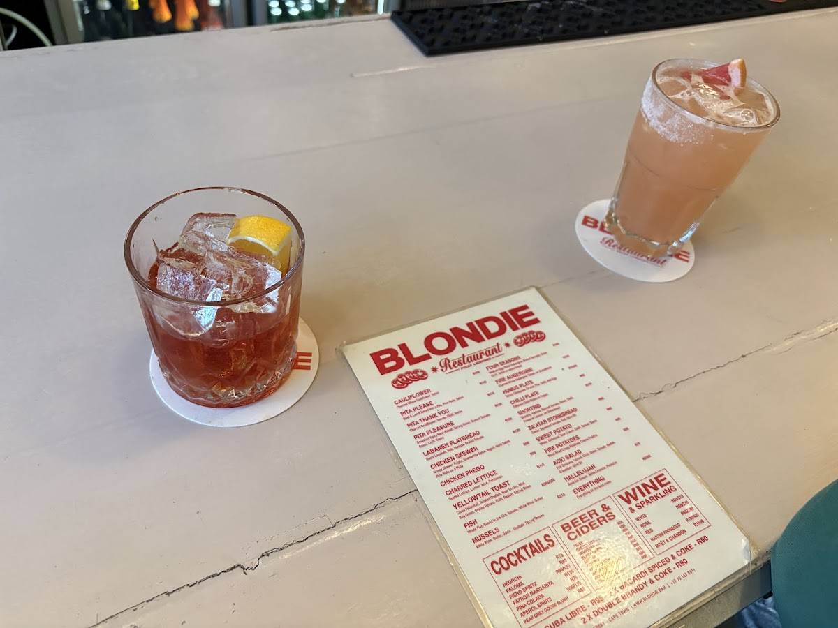 Menu at BLONDIE restaurant, Cape Town