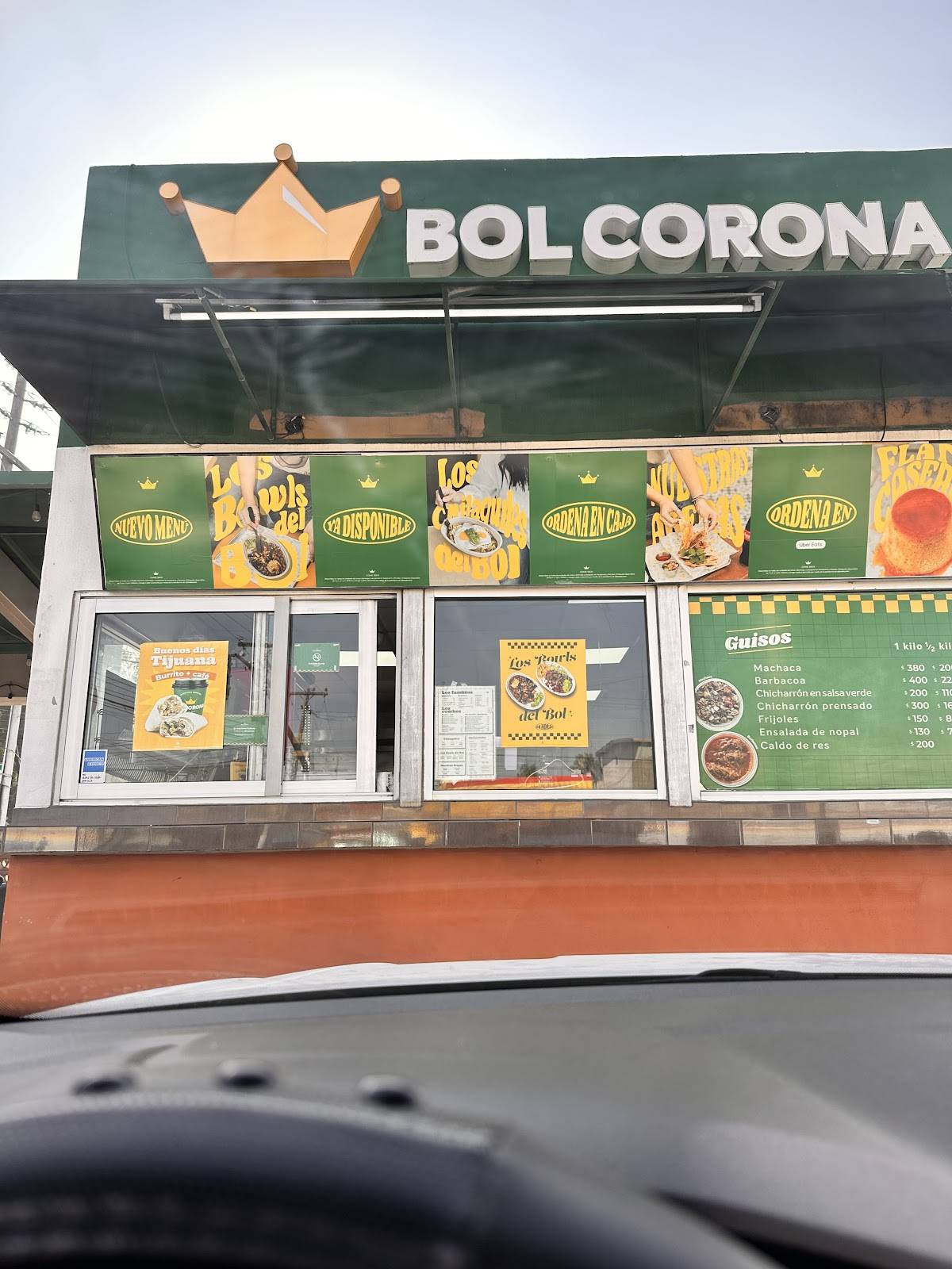 Menu at BOL CORONA restaurant, Tijuana, Boulevard de Las Americas Oriente