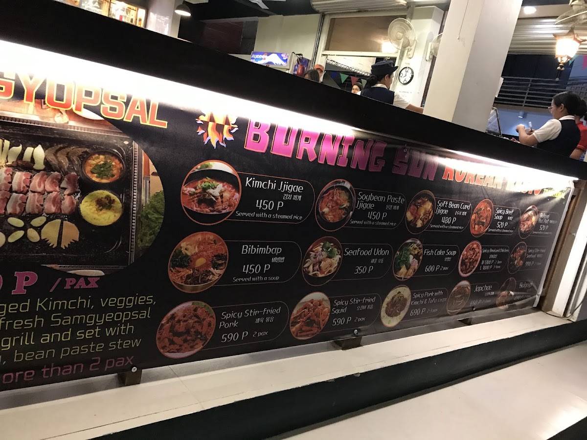 Menu at BURNING SUN KOREAN AUTHENTIC RESTAURANT(엘니도 버닝선 한식당), El Nido