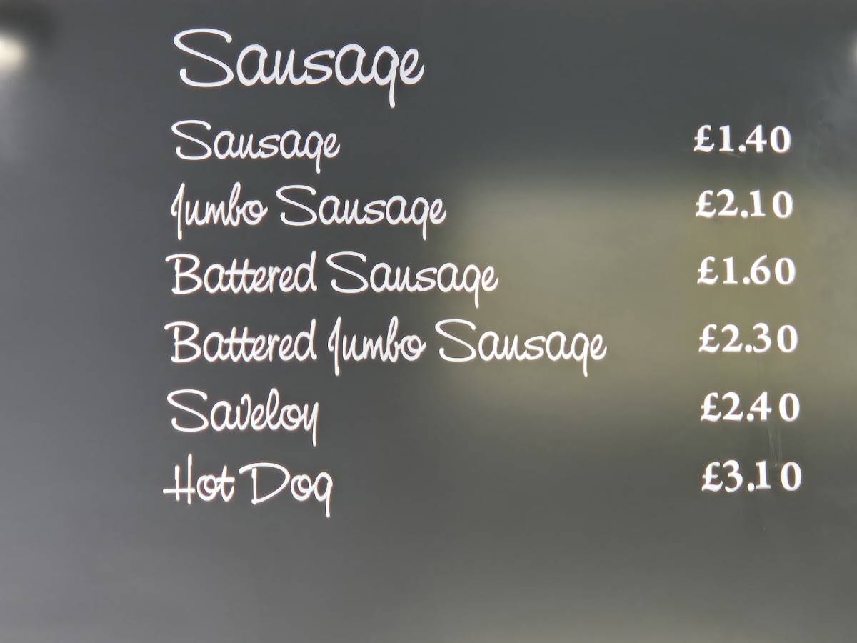Menu at Backwell Fish Bar, Bristol