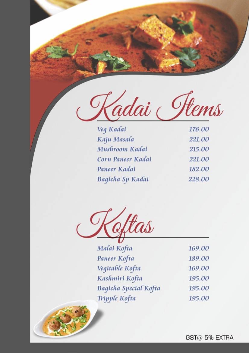 Menu at Bagicha Restaurant, Ballari