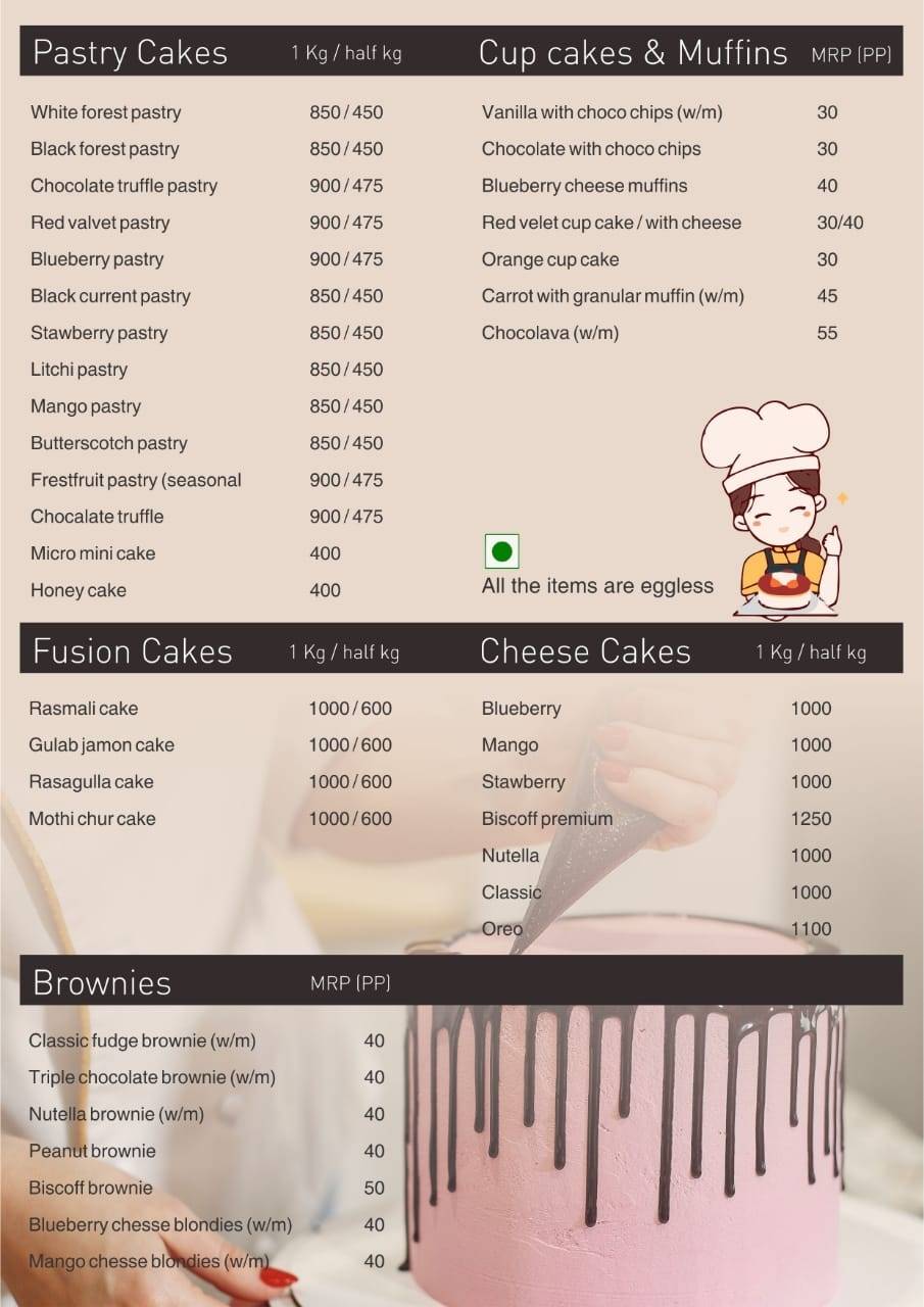 Menu at Bakers Joy, Bengaluru