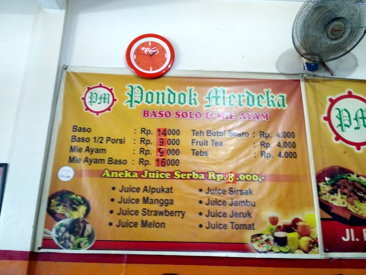 Carta del restaurante Bakso Merdeka, Kuningan, Toserba Surya