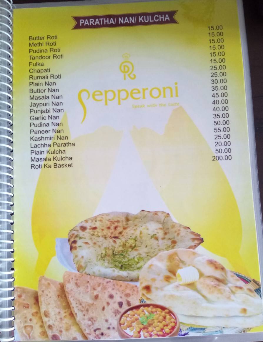 Menu at Pepperoni Restaurant, Balangir