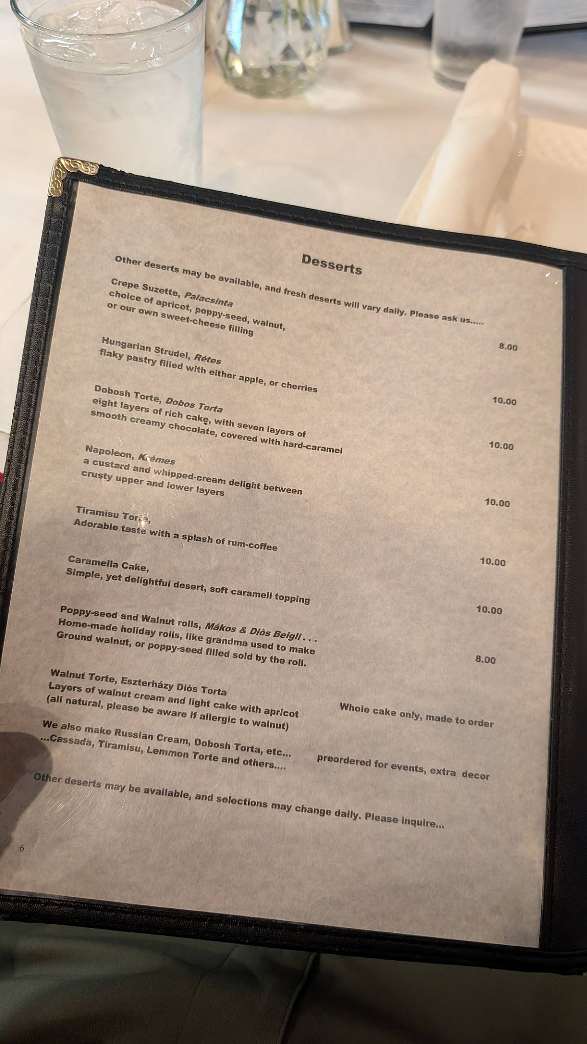 Menu at Balaton Restaurant, Bainbridge
