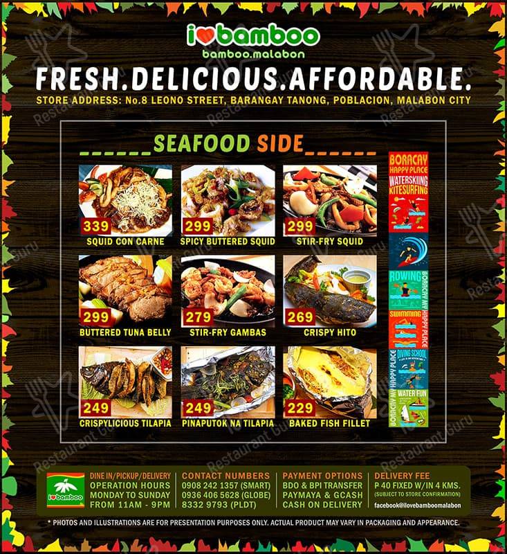Menu at Bamboo BBQ Kamias, Quezon City