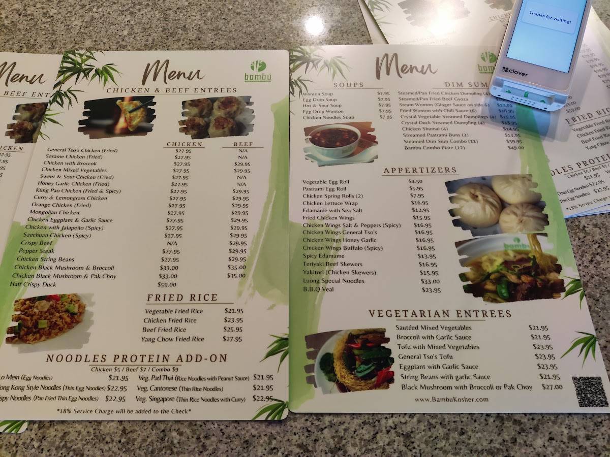 Menu at Bambú Pan Asian (Boca Raton) restaurant, Boca Raton