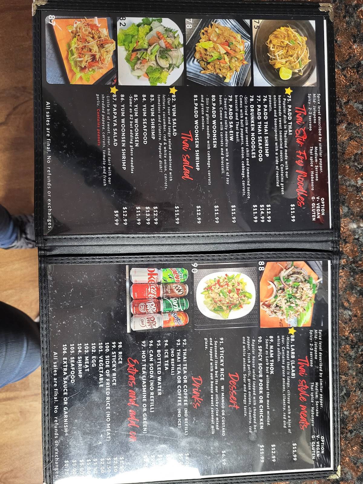 Menu at Ban Mai Thai Restaurant, Harker Heights
