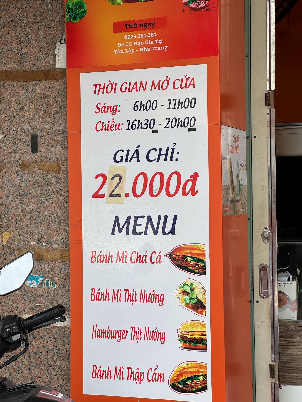 Menu at Bánh Mì BAMI 04 Chung Cư Ngô Gia Tự (Cơ sở sản xuất bánh mì ...
