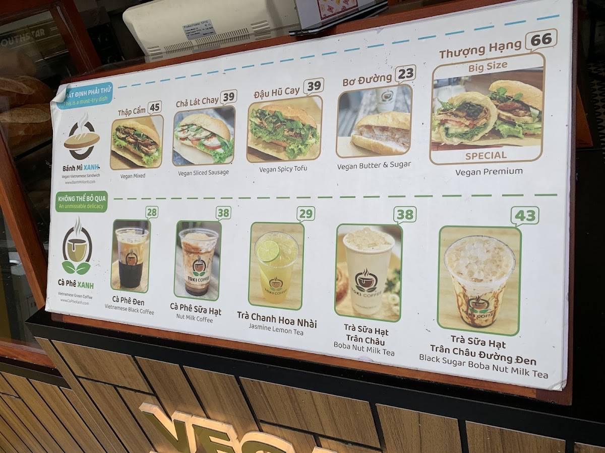 Menu at Banh Mi Xanh - Vegan Banh Mi restaurant, Ho Chi Minh City