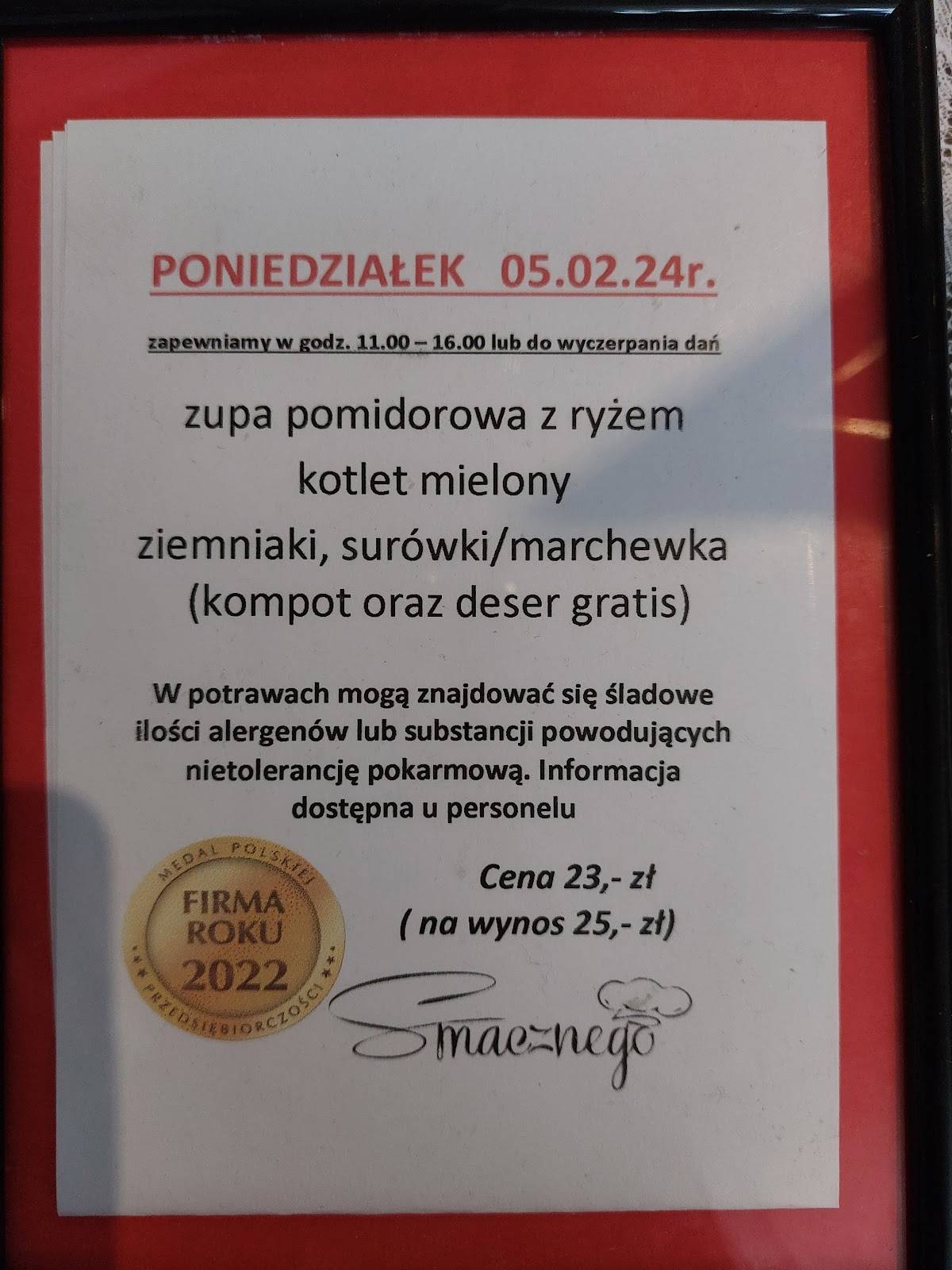 Menu at,,Bar Pietrek", Radom