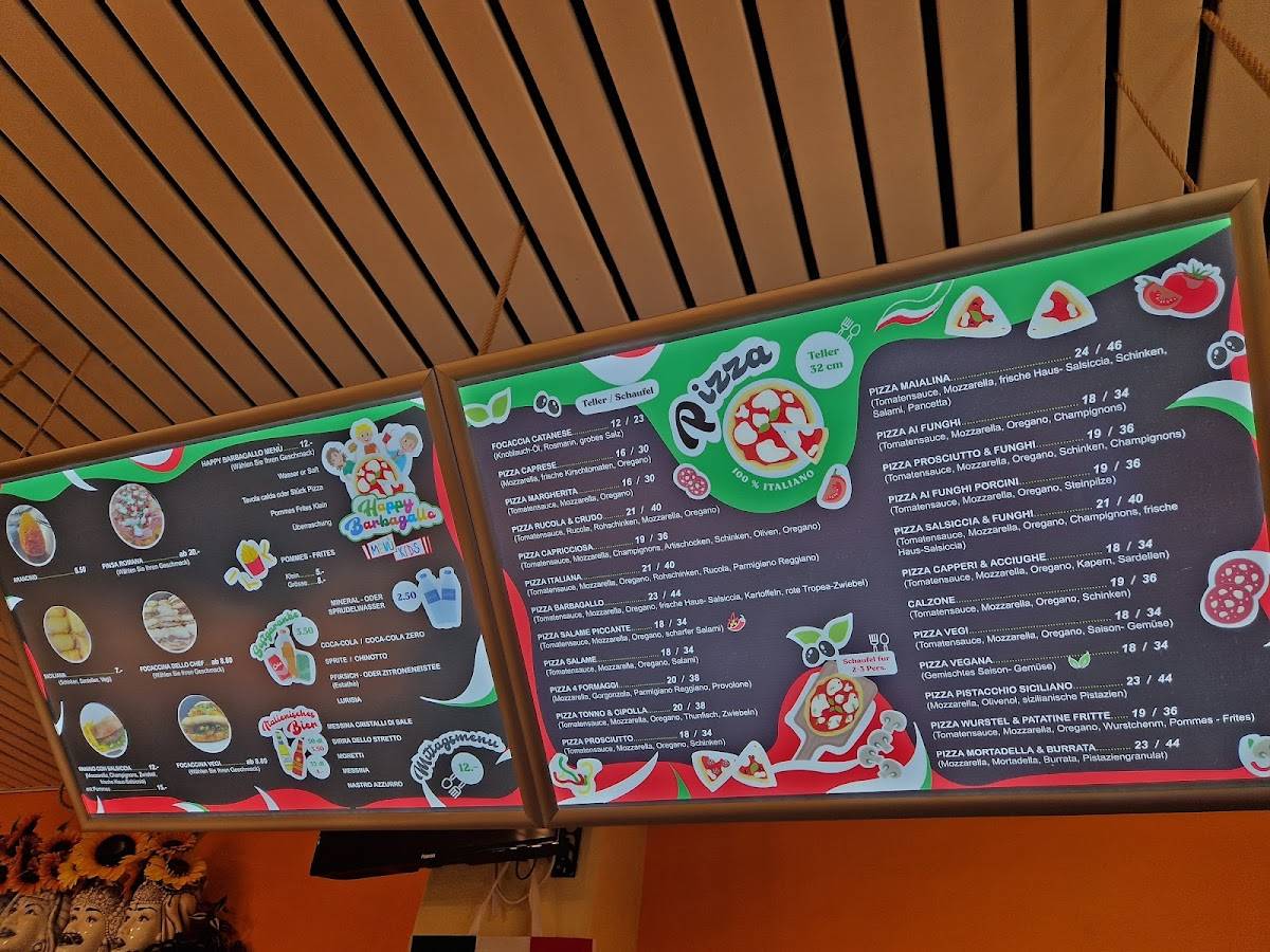 Menu at Barbagallo in cucina GmbH, Birsfelden