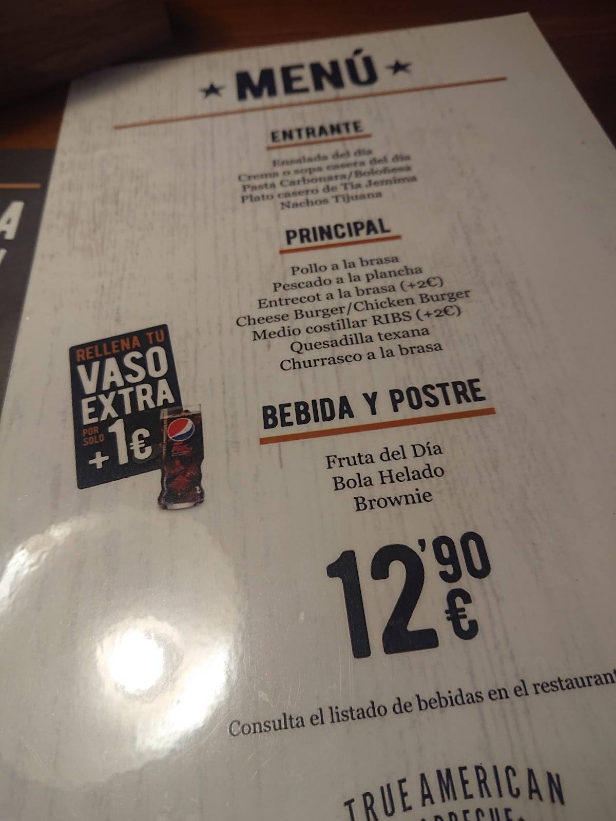 Carta del pub y bar RIBS DOCTOR FLEMING, Barcelona, C. del Dr. Fleming