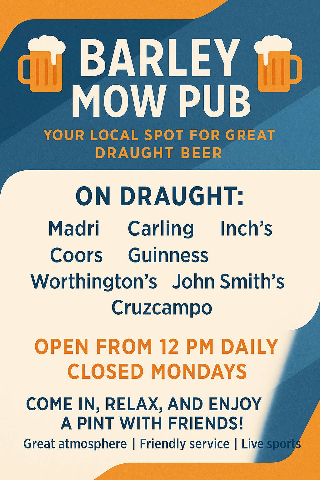 Menu at Barley Mow Inn, Chester-le-Street, Durham Rd