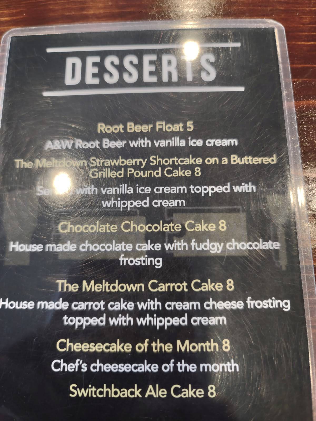Menu at The Meltdown Grilled Cheese and Tap Room pub & bar, Barre