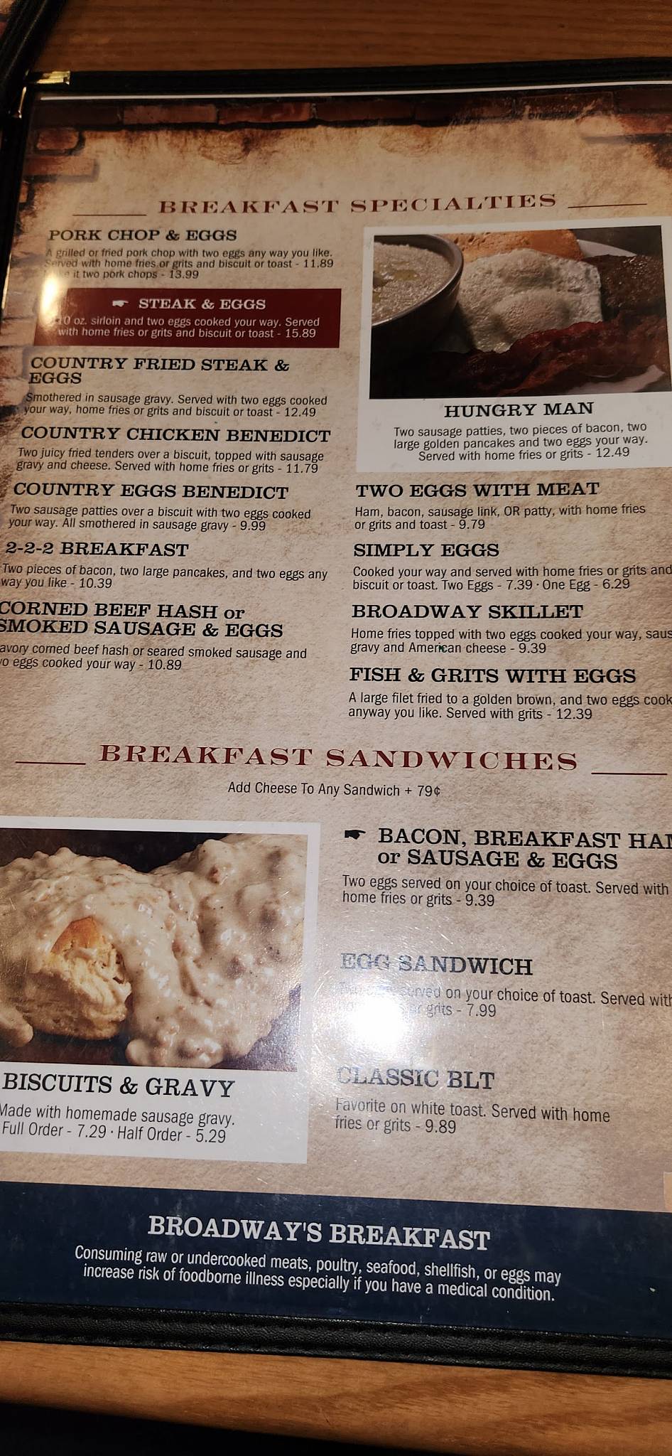Menu at Broadway Diner restaurant, Bartow