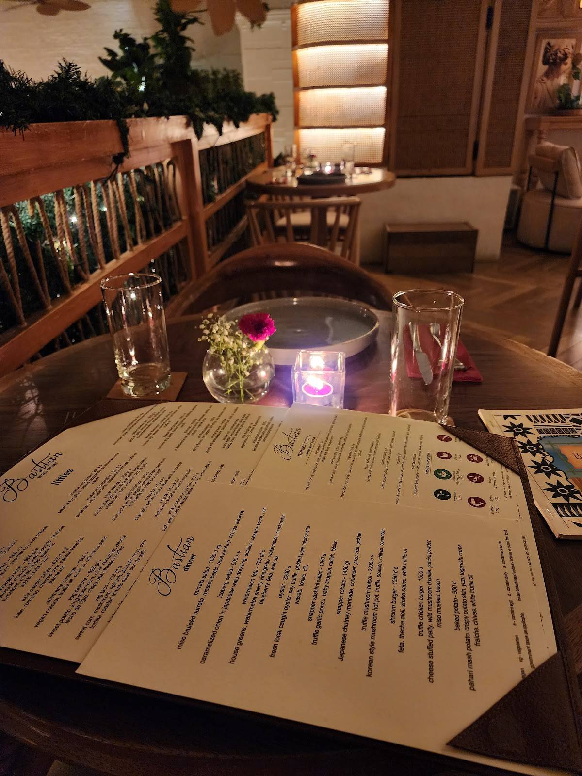Menu at Bastian, Worli, Mumbai