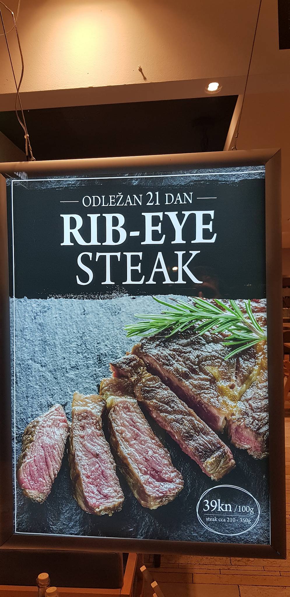 Menu at Batak Kvatrić restaurant, Zagreb, Ul. Jakova Gotovca 1
