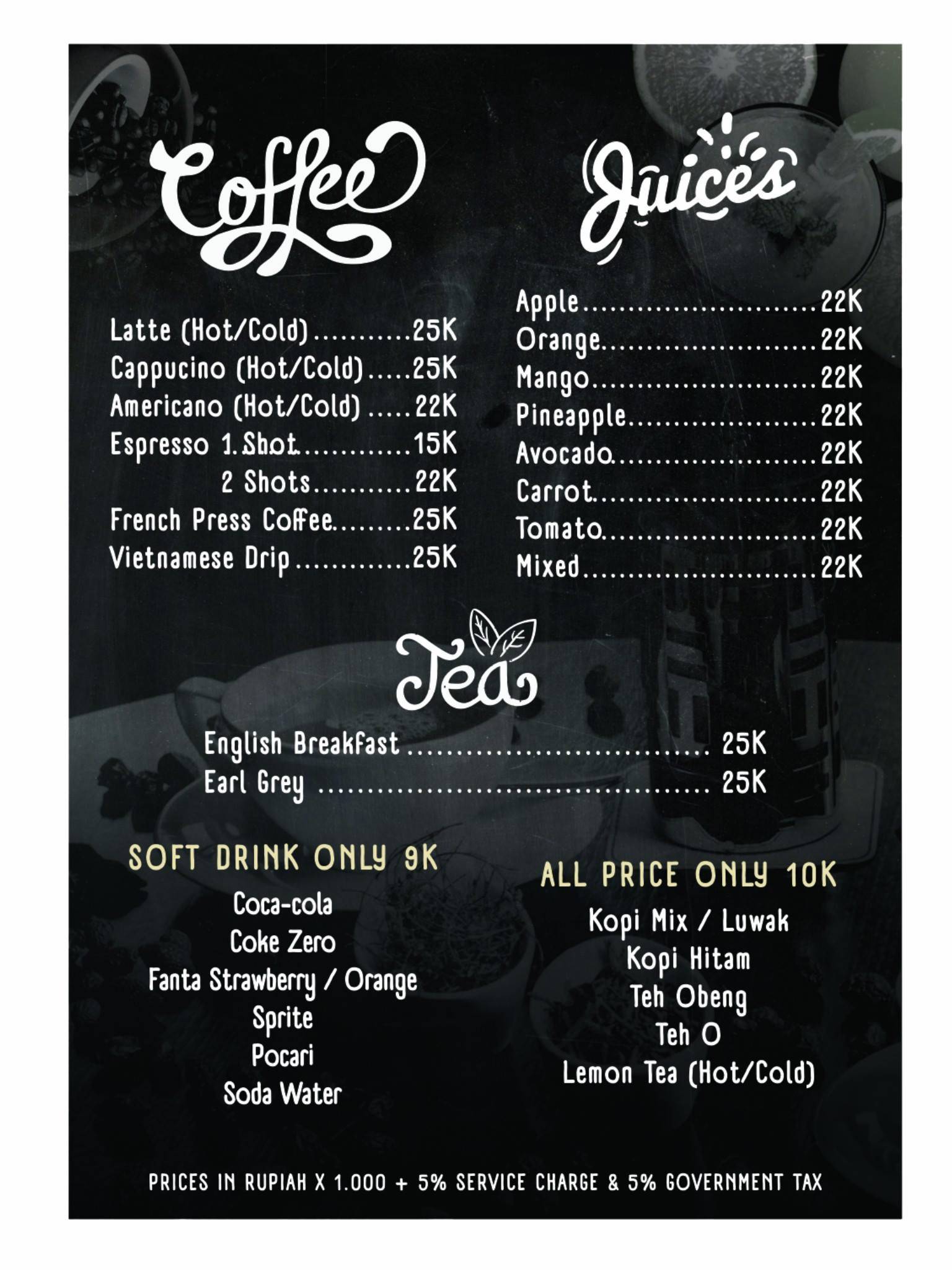 Menu at Batam Baguettes cafe, Batam