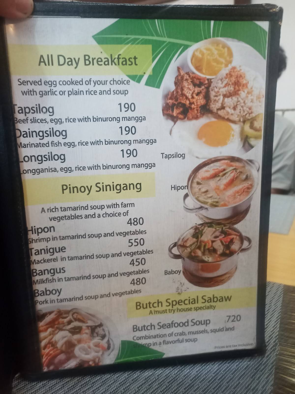 Menu at Butch Seafood & Grill Restaurant, Batangas, 8 National Road