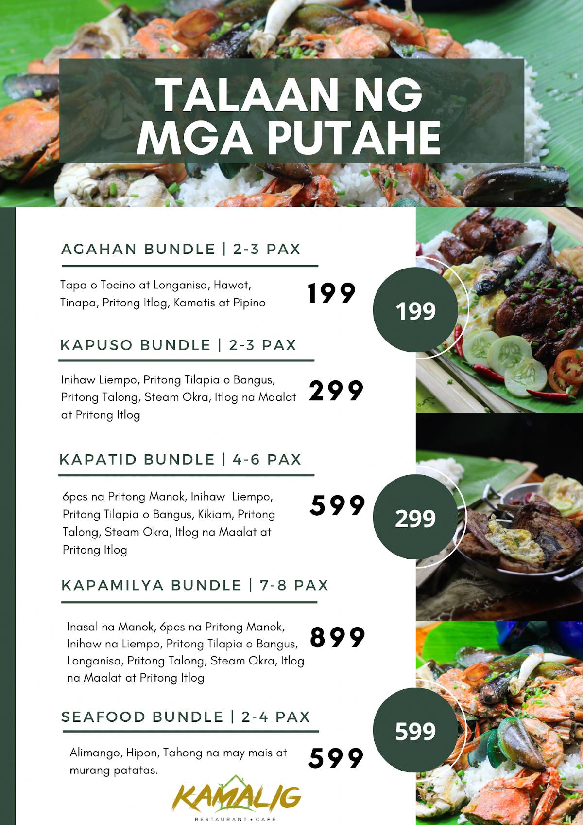 Menu at Kamalig Restaurant Cafe, Batangas