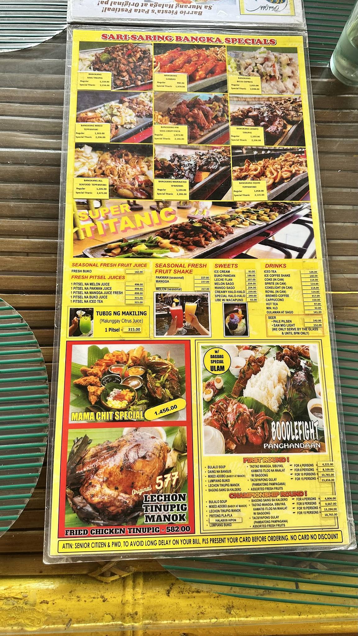 Menu at Isdaan Floating Restaurant, Bay